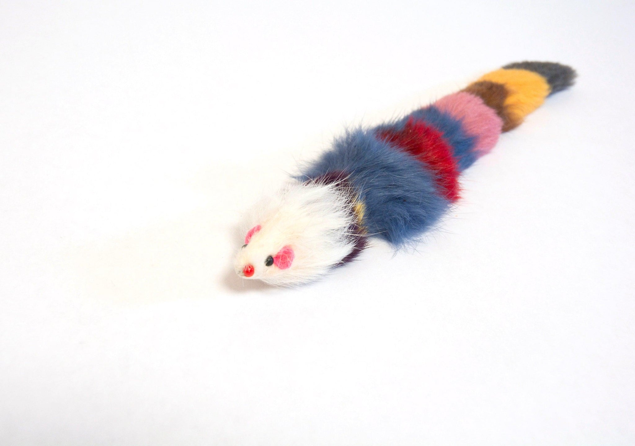 Iconic Pet Set of Two Fur Weasel Toys (one Brown/White and one Multi ...